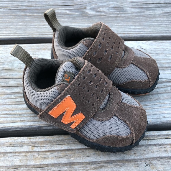Merrell | Shoes | Merrell Sprint Race Brown Suede Mesh Velcro Toddler ...
